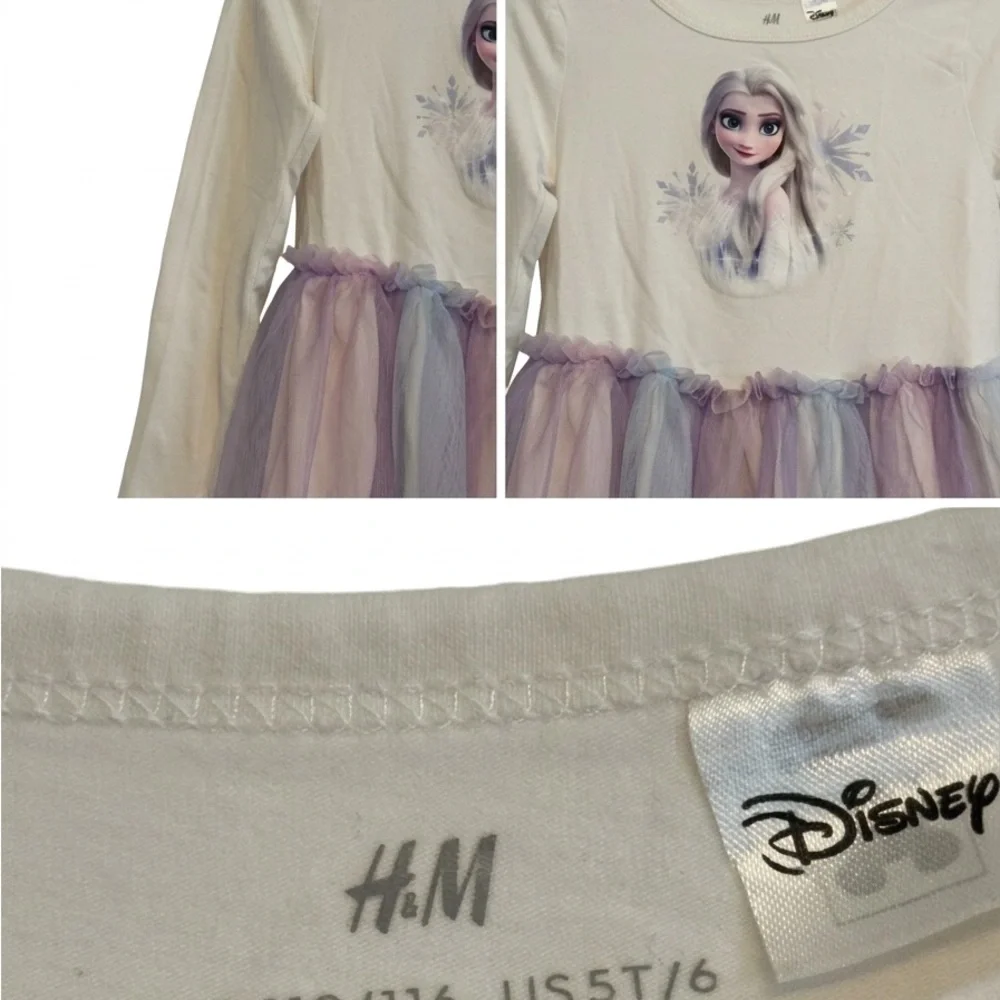 Disney | Dresses | Hm Disney Frozen Elsa Long Sleeve Tulle Girls Dress ...